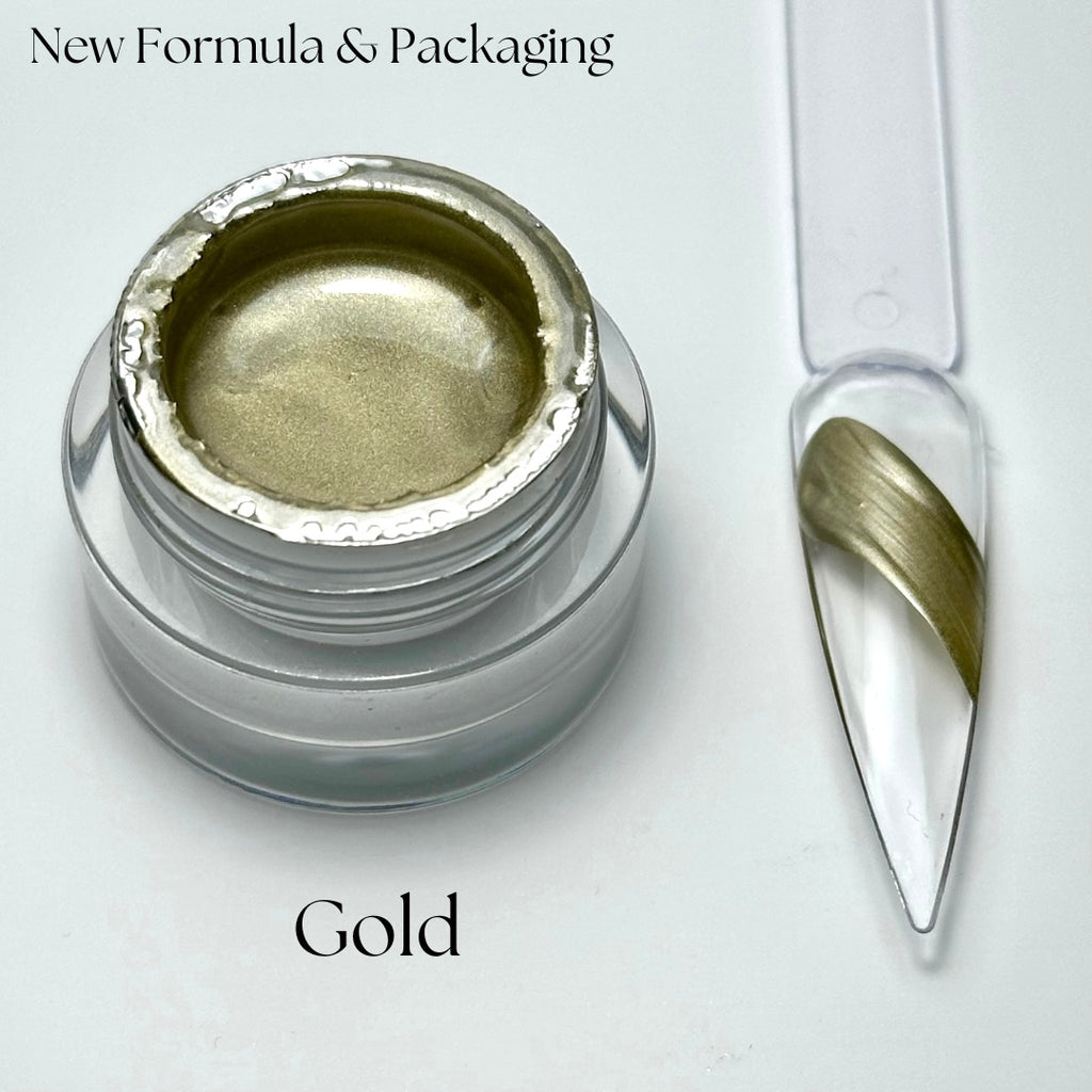 Liquid Metal - Chrome Gold Gel Paint – Nail Stamping Queen UK