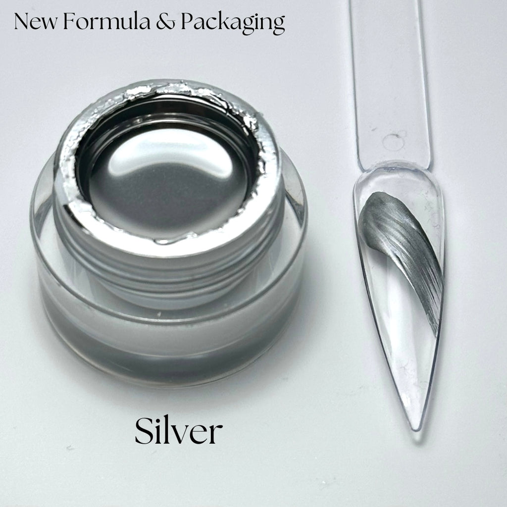 Liquid Metal - Chrome Silver Gel Paint – Nail Stamping Queen UK